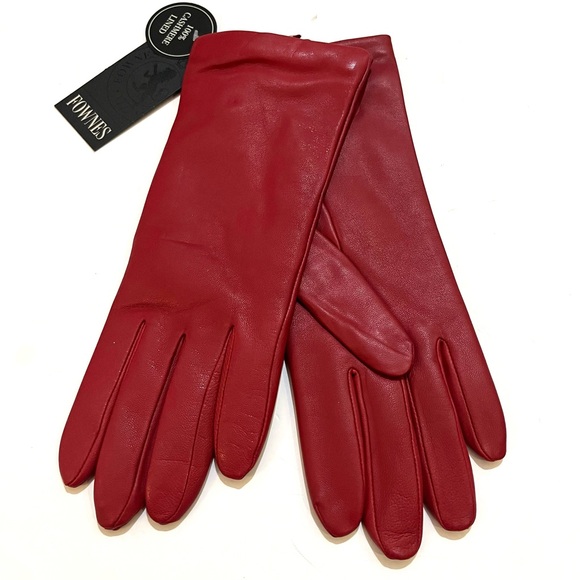 Fownes Brothers | Accessories | Fownes Brothers Cherry Leather Cashmere ...